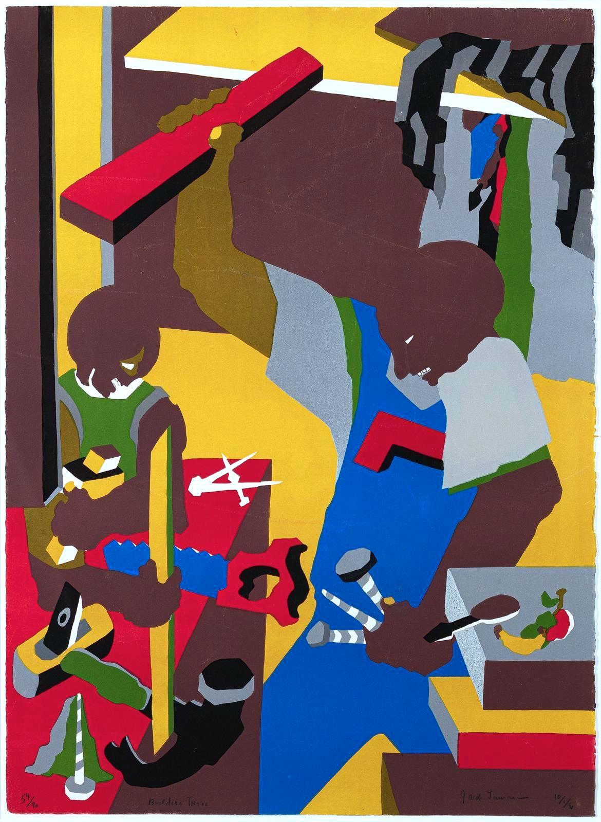 Jacob Lawrence - Builders Three For Sale at 1stDibs