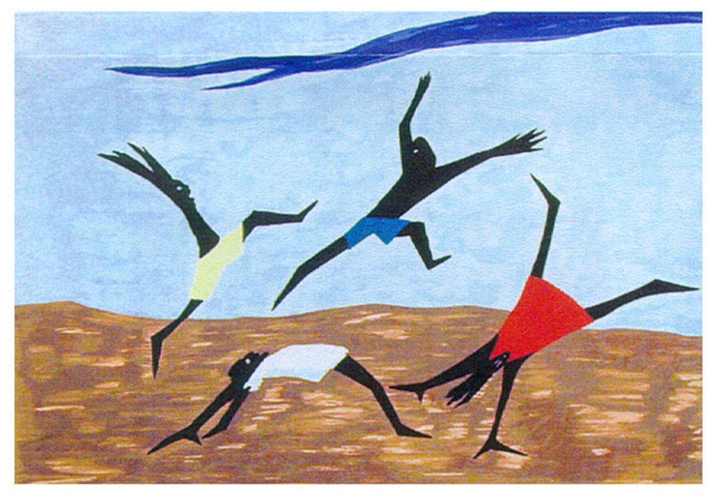 Jacob Lawrence - The Relay Race : Passing the Baton - Lithograph ...