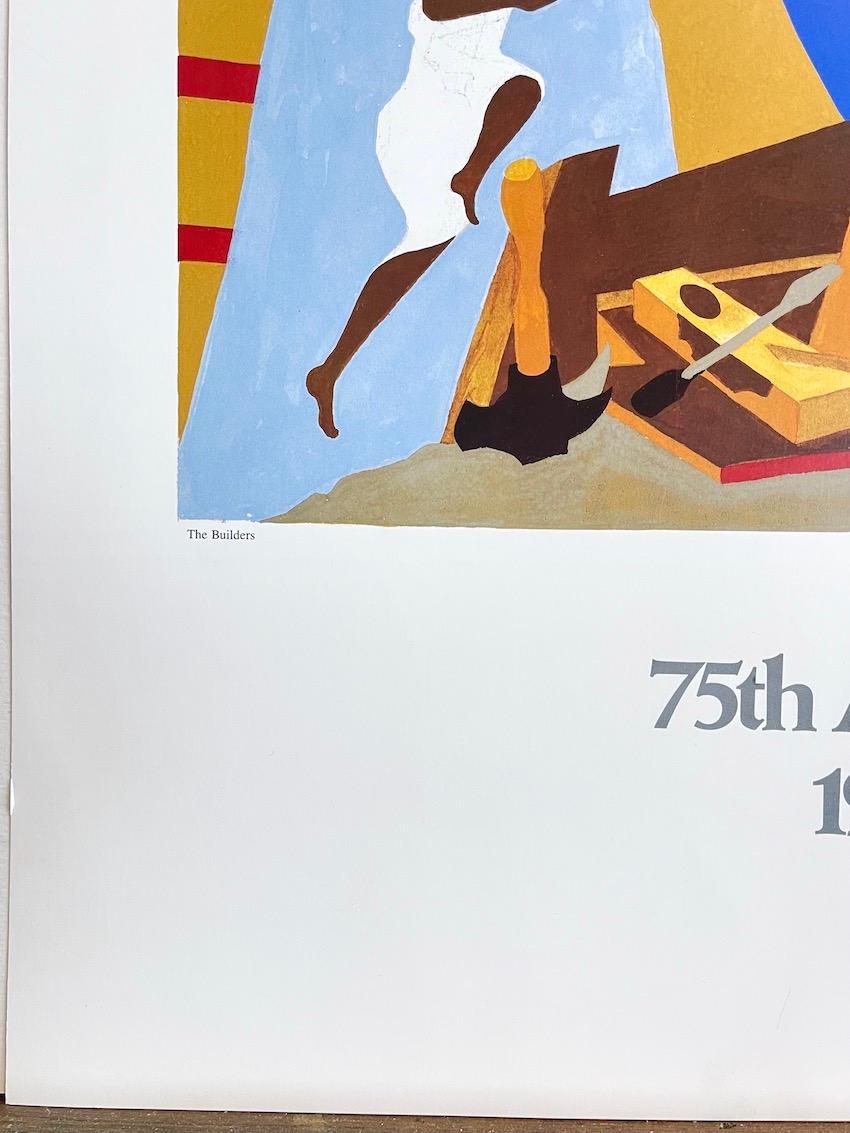 Jacob Lawrence - THE BUILDERS 1985 Vintage Fine Art Poster, 1st Edition ...