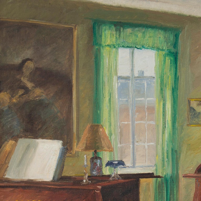 Jacob Meyer - Jacob Meyer, Interior With Piano, Oil Painting For Sale ...