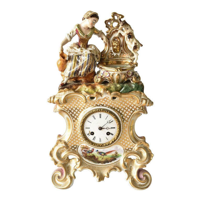 Jacob Petit French Porcelain Clock For Sale at 1stDibs
