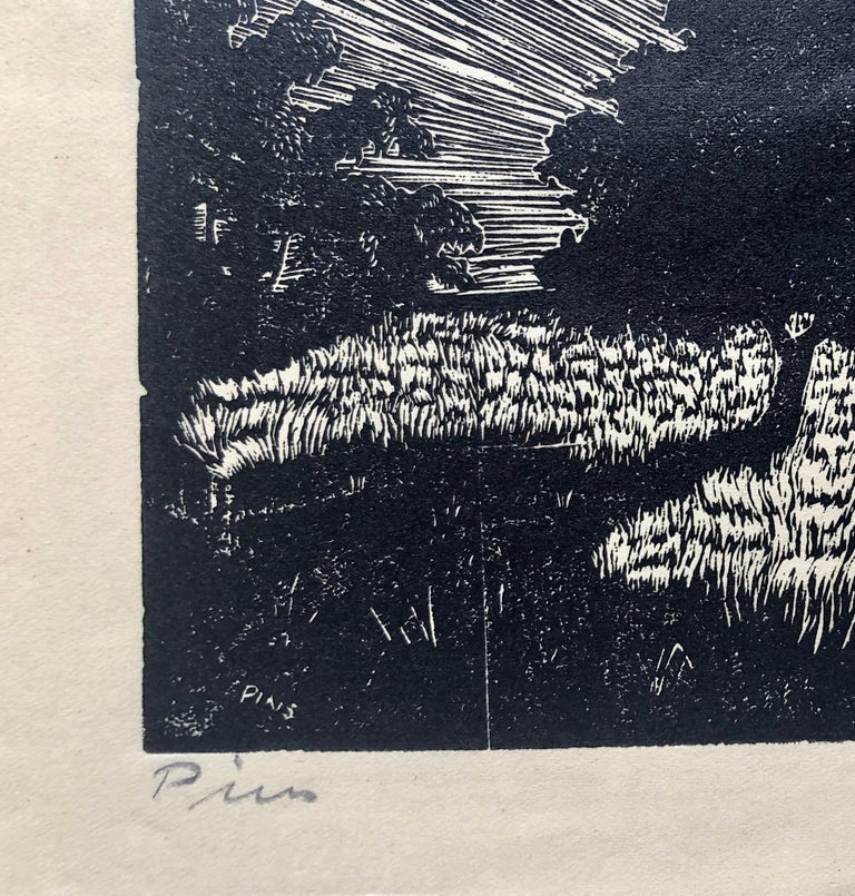 Jacob Pins - 1944 Israeli German Expressionist Woodcut Print Vintage ...