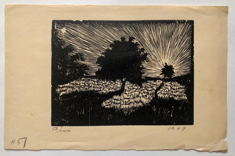 Jacob Pins - 1944 Israeli German Expressionist Woodcut Print Vintage ...