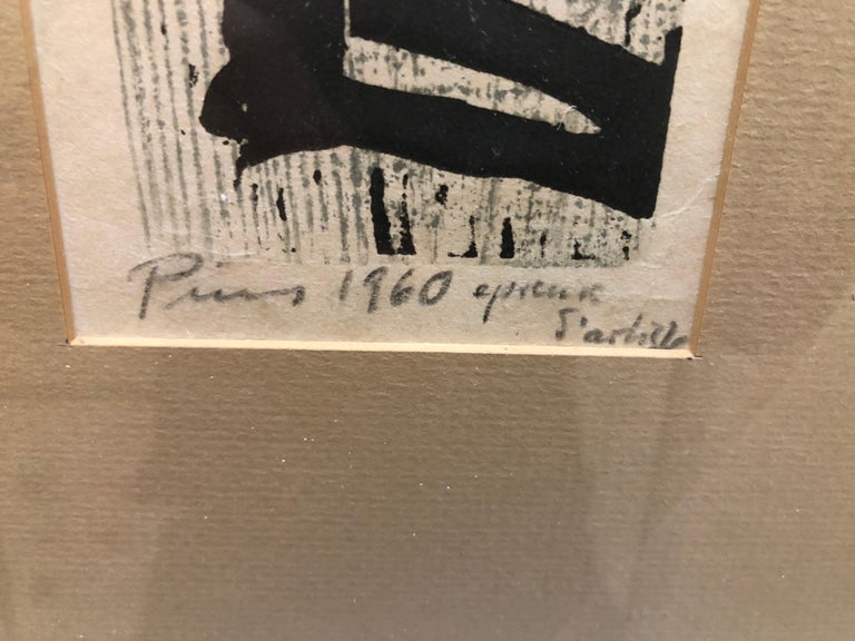 Jacob Pins - Jacob Pins "Lonely Walker" 1960 Woodcut For Sale at 1stDibs