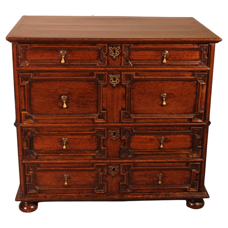 Jacobean Chest of Drawers in Oak from the 17th Century For Sale at 1stDibs