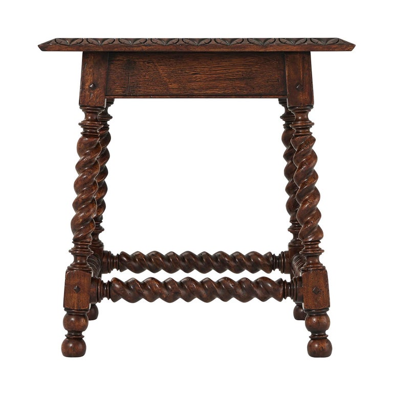Jacobean Oak End Table For Sale at 1stDibs