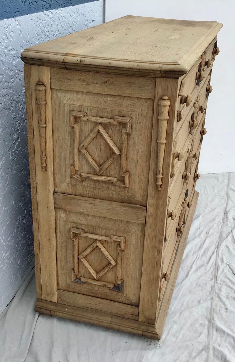Jacobean Style Bleached Oak Chest For Sale at 1stDibs