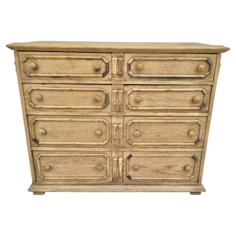 Jacobean Style Bleached Oak Chest For Sale at 1stDibs