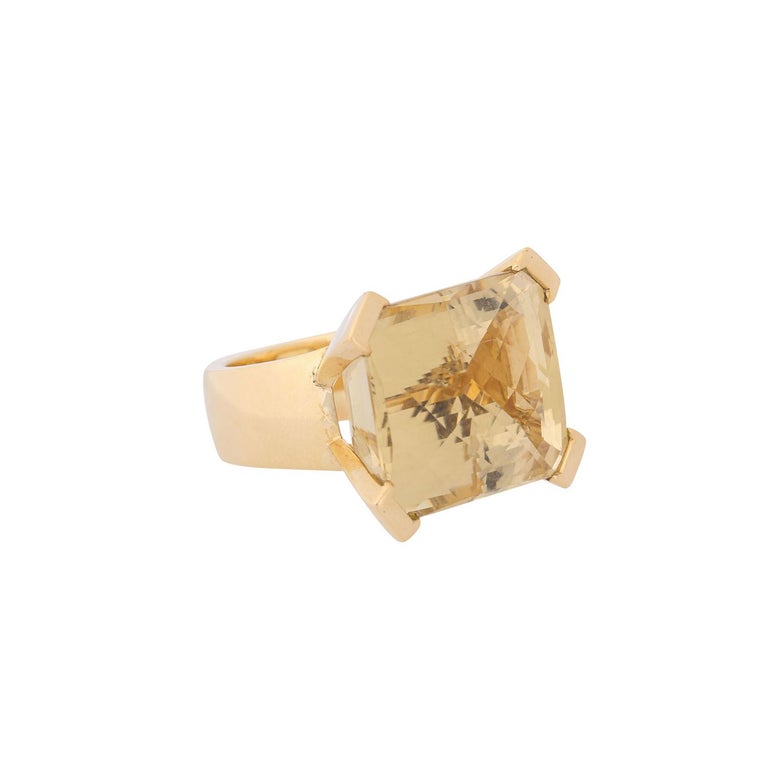 Jacobi Ring with a Large Citrine of 42 Ct For Sale at 1stDibs