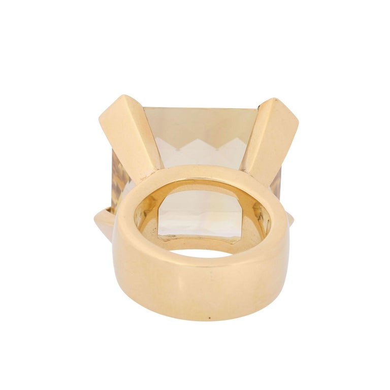 Jacobi Ring with a Large Citrine of 42 Ct For Sale at 1stDibs