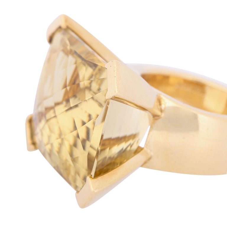 Jacobi Ring with a Large Citrine of 42 Ct For Sale at 1stDibs
