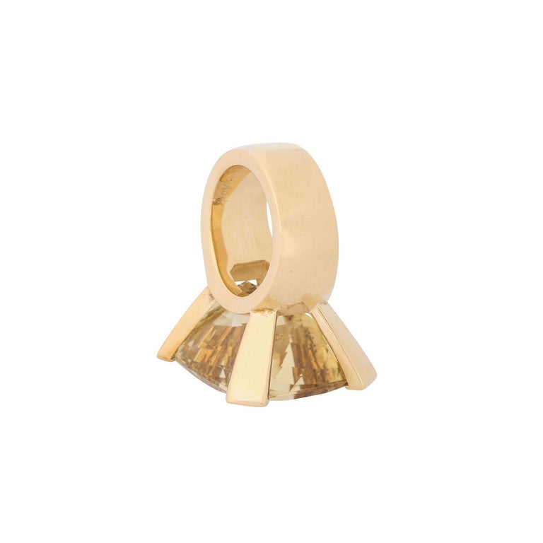 Jacobi Ring with a Large Citrine of 42 Ct For Sale at 1stDibs