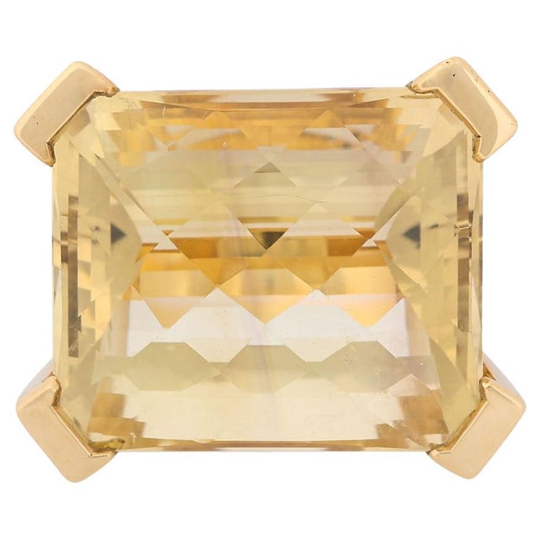 Jacobi Ring with a Large Citrine of 42 Ct For Sale at 1stDibs