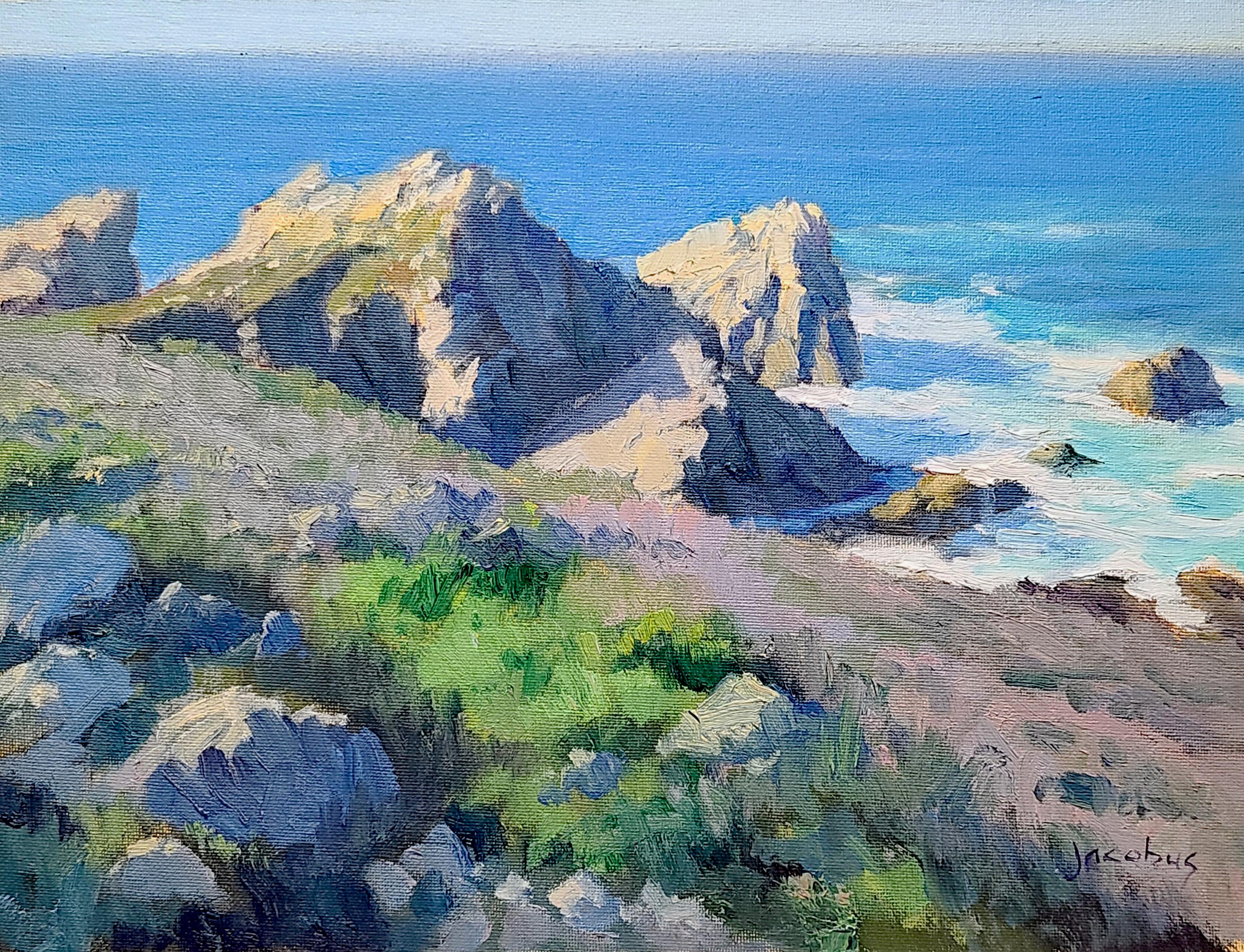 Jacobus Baas - "Moss Point Cliff" California Plein Air Painting by ...