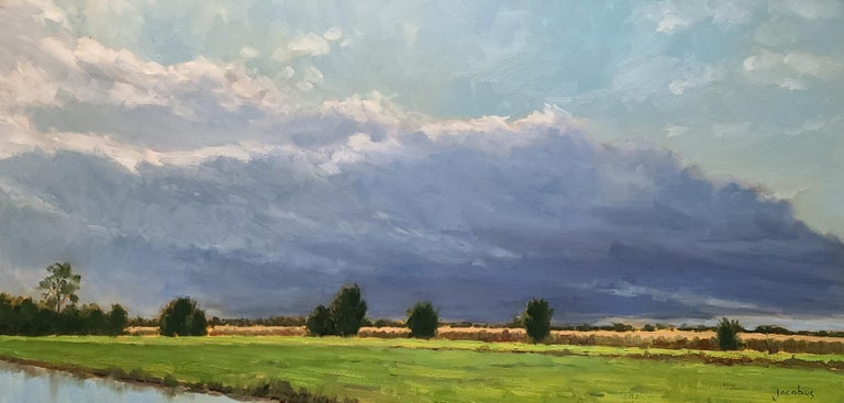 Jacobus Baas - "Storm Clouds, Giethorn" European Landscape with ...