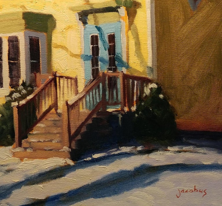 Jacobus Baas - "Winter Shadows" Maine Plein Air Oil Painting at 1stDibs