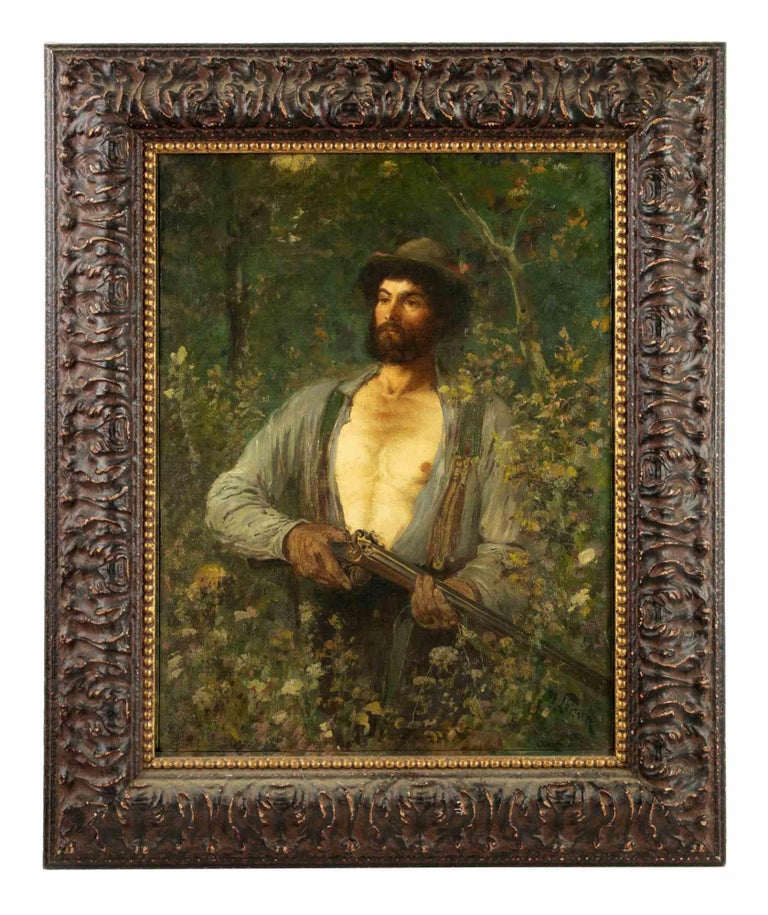 Jacobus Leisten - Tyrolean Hunter - Oil Paint by Jacobus Leisten - 19th ...