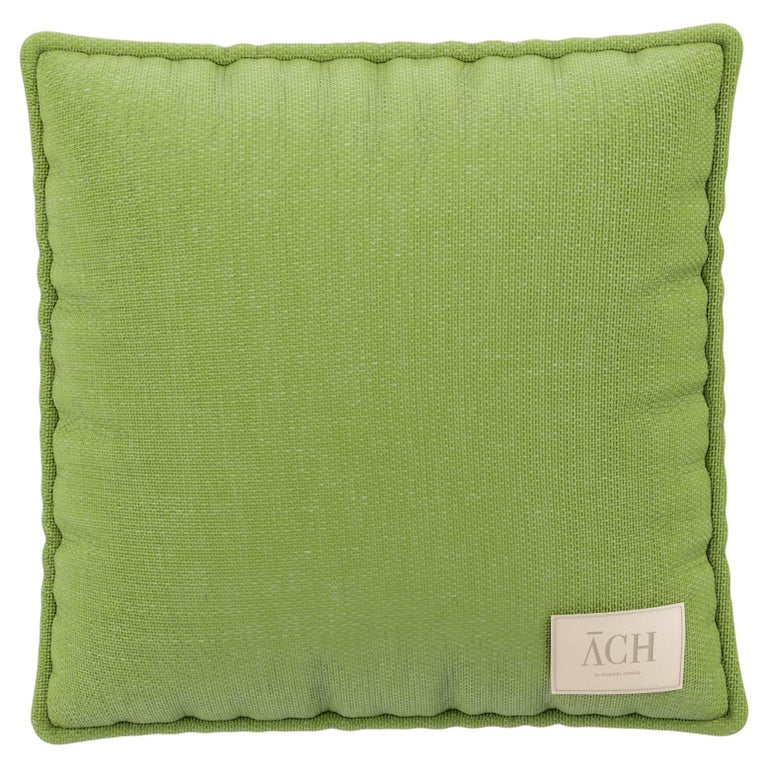 Jacquard Green II Square, Green Modern Cushion Double Side Textured ...