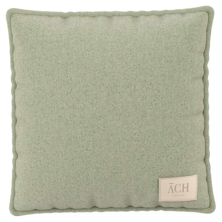 Jacquard Green Square, Green Modern Cushion Double Side Textured Fabric ...