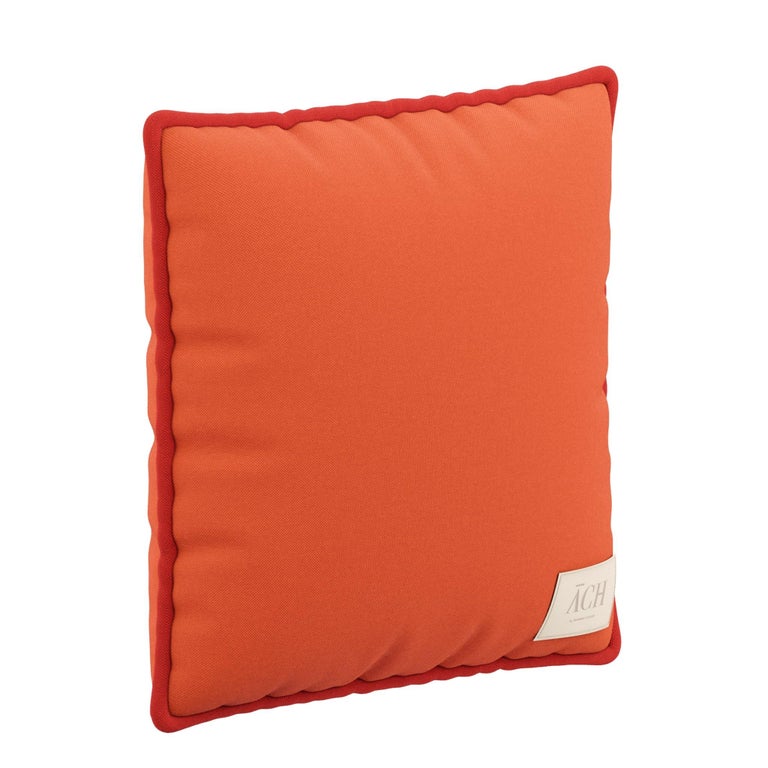 Jacquard Orange Red, Orange and Red Modern Cushion Double Side Textured ...