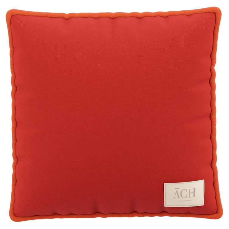 Jacquard Red Orange, Red and Orange Modern Cushion Double Side Textured ...