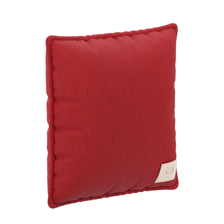 Jacquard Red Square, Red Modern Cushion Double Side Textured Fabric For ...