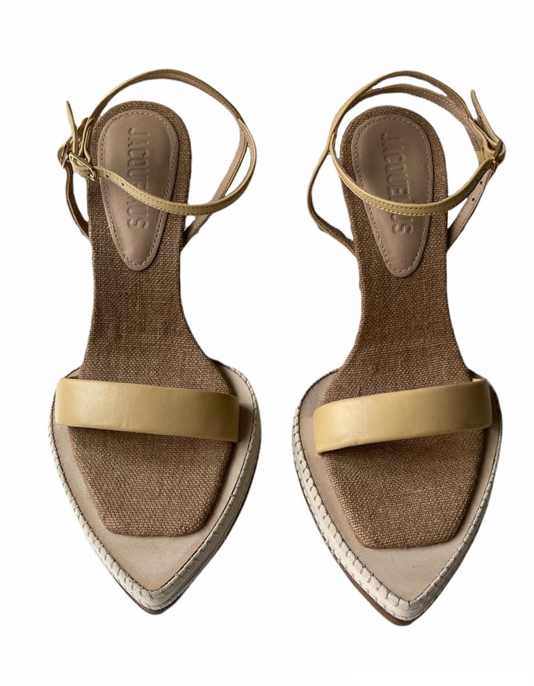 Jacquemus Beige Leather Les Novio 95 Sandals sz 36 rt. $750 For Sale at ...
