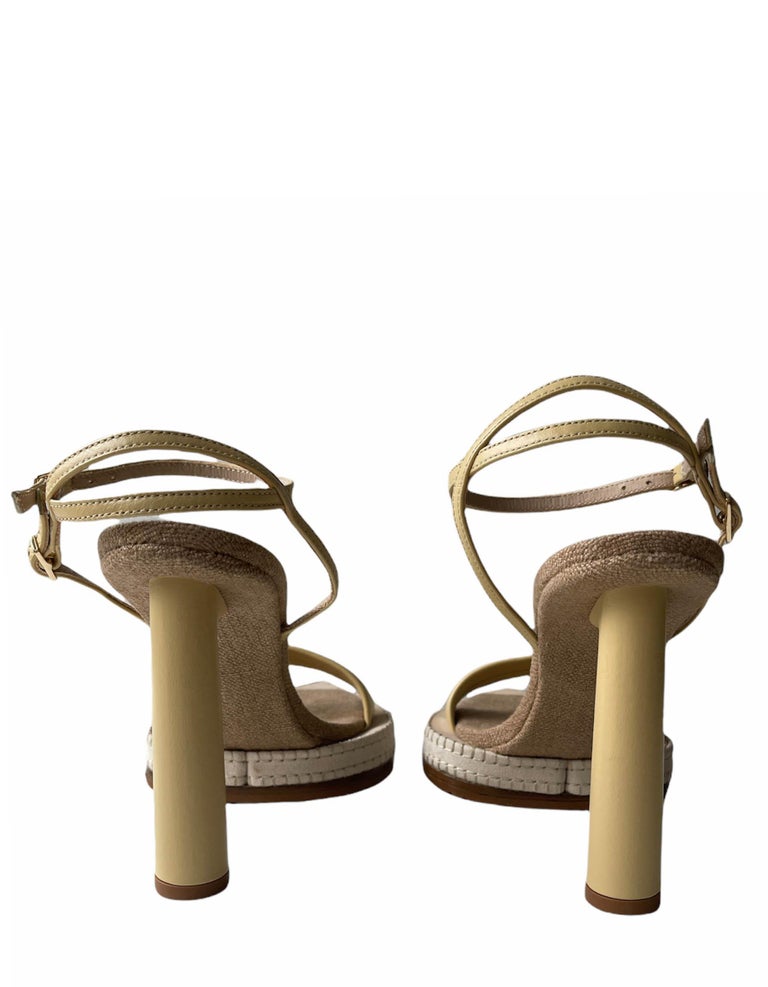 Jacquemus Beige Leather Les Novio 95 Sandals sz 36 rt. $750 For Sale at ...