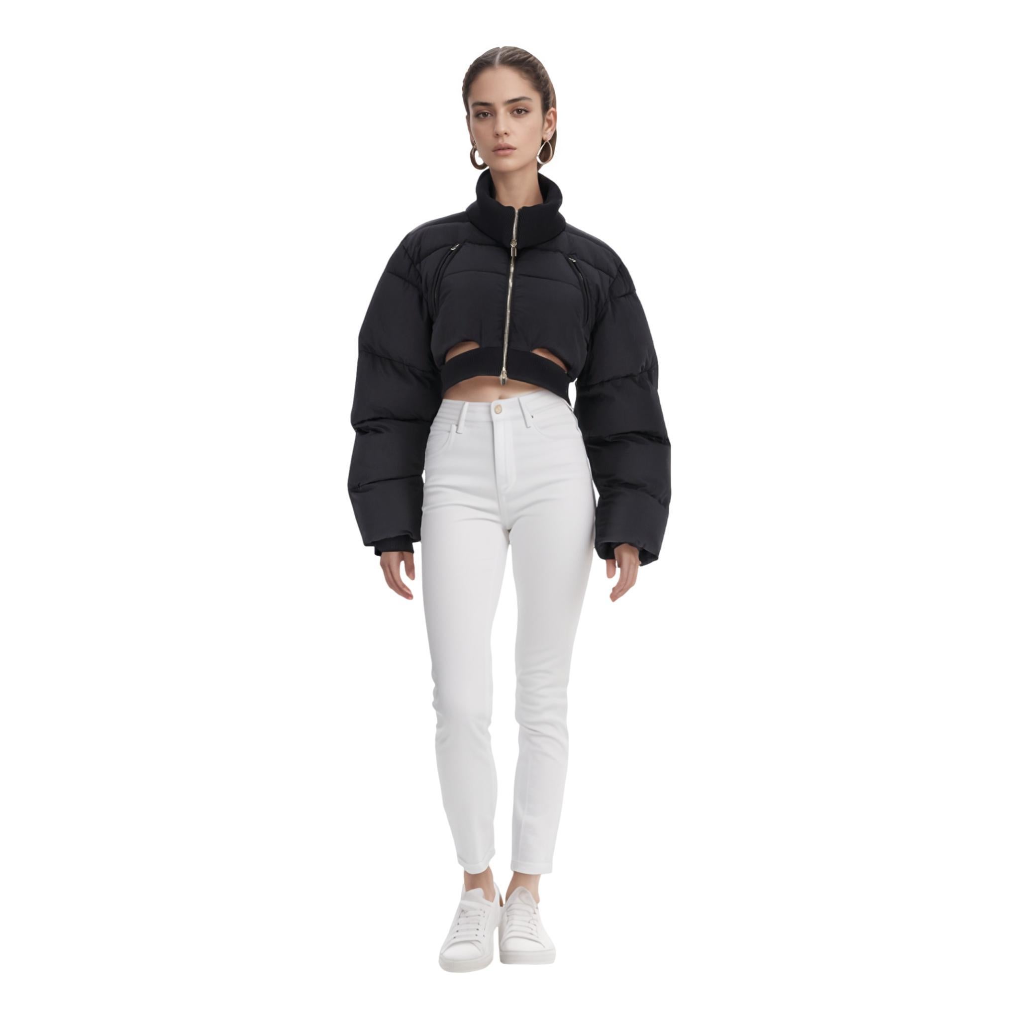 Jacquemus La Montage Cut-Out Detail Cropped Puffer Jacket For Sale at ...