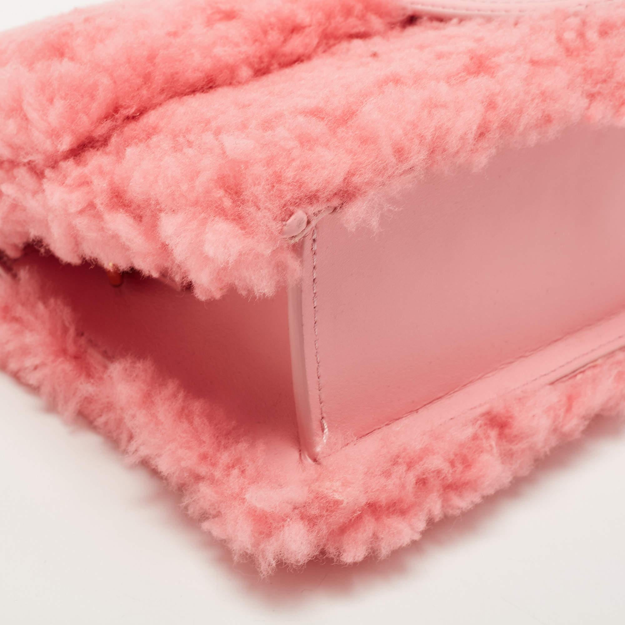Jacquemus Pink Leather and Shearling Le Grand Bambino Top Handle Bag ...