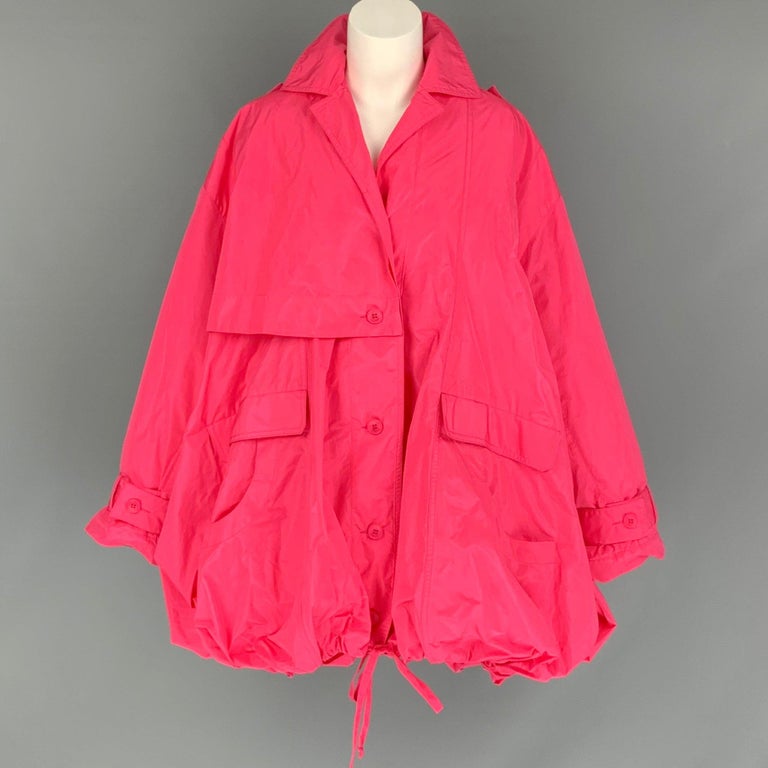 JACQUEMUS Size M Pink Polyester Solid Coat For Sale at 1stDibs