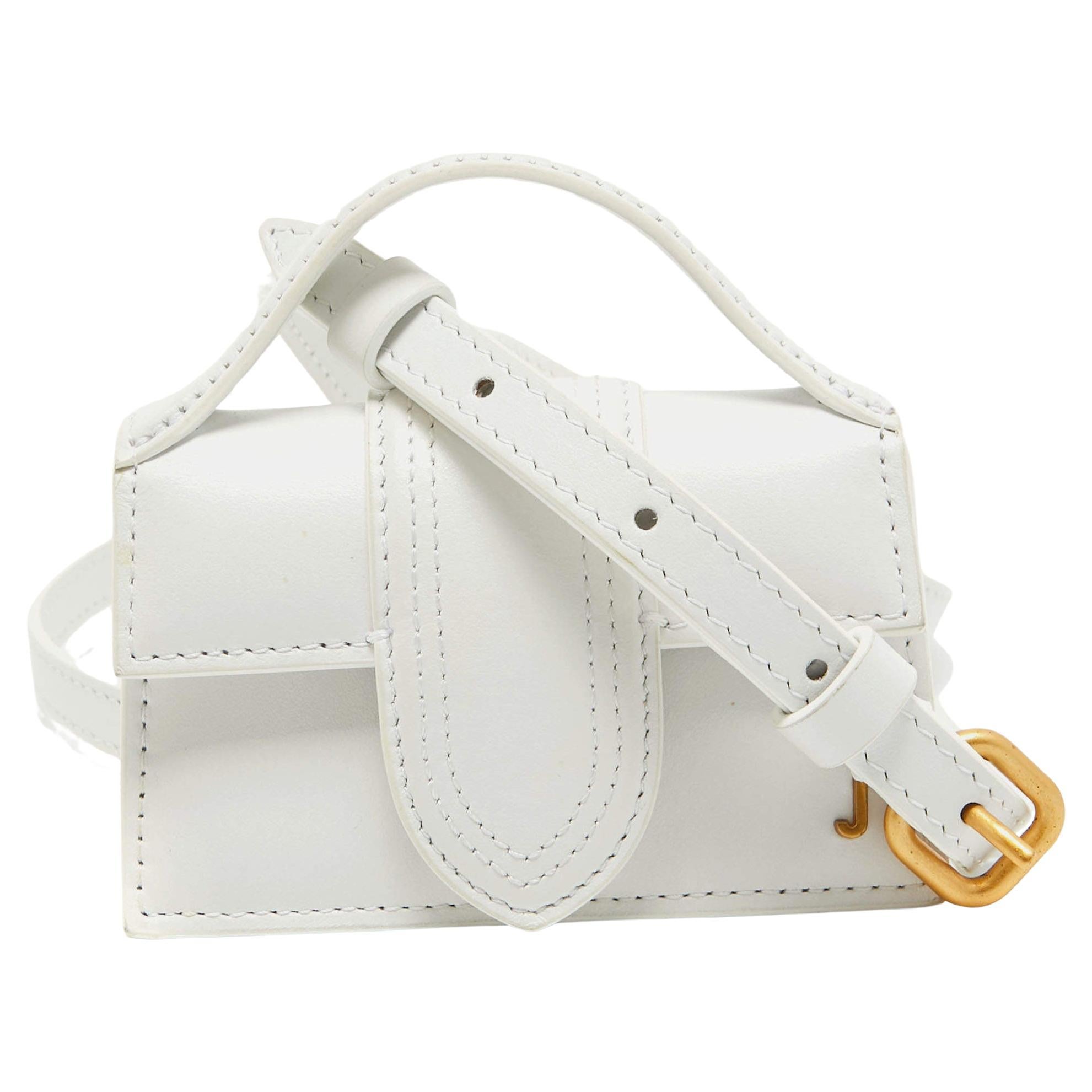 Jacquemus White Leather Mini Le Petit Bambino Crossbody Bag For Sale at ...