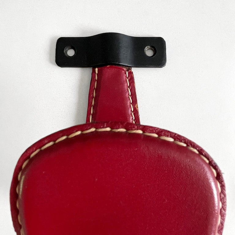 Jacques Adnet French Leather and Iron Hook For Sale at 1stDibs