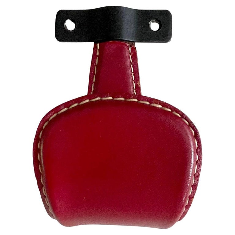 Jacques Adnet French Leather and Iron Hook For Sale at 1stDibs