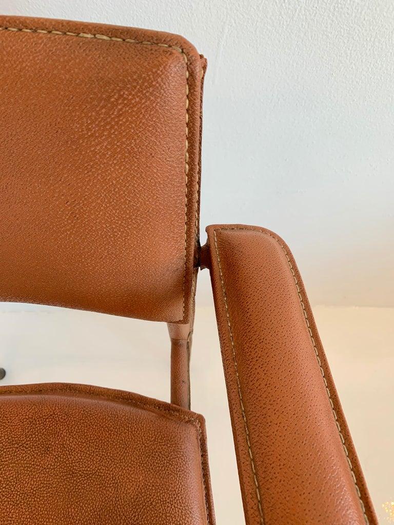 Jacques Adnet Leather Armchair, 1950s France For Sale at 1stDibs