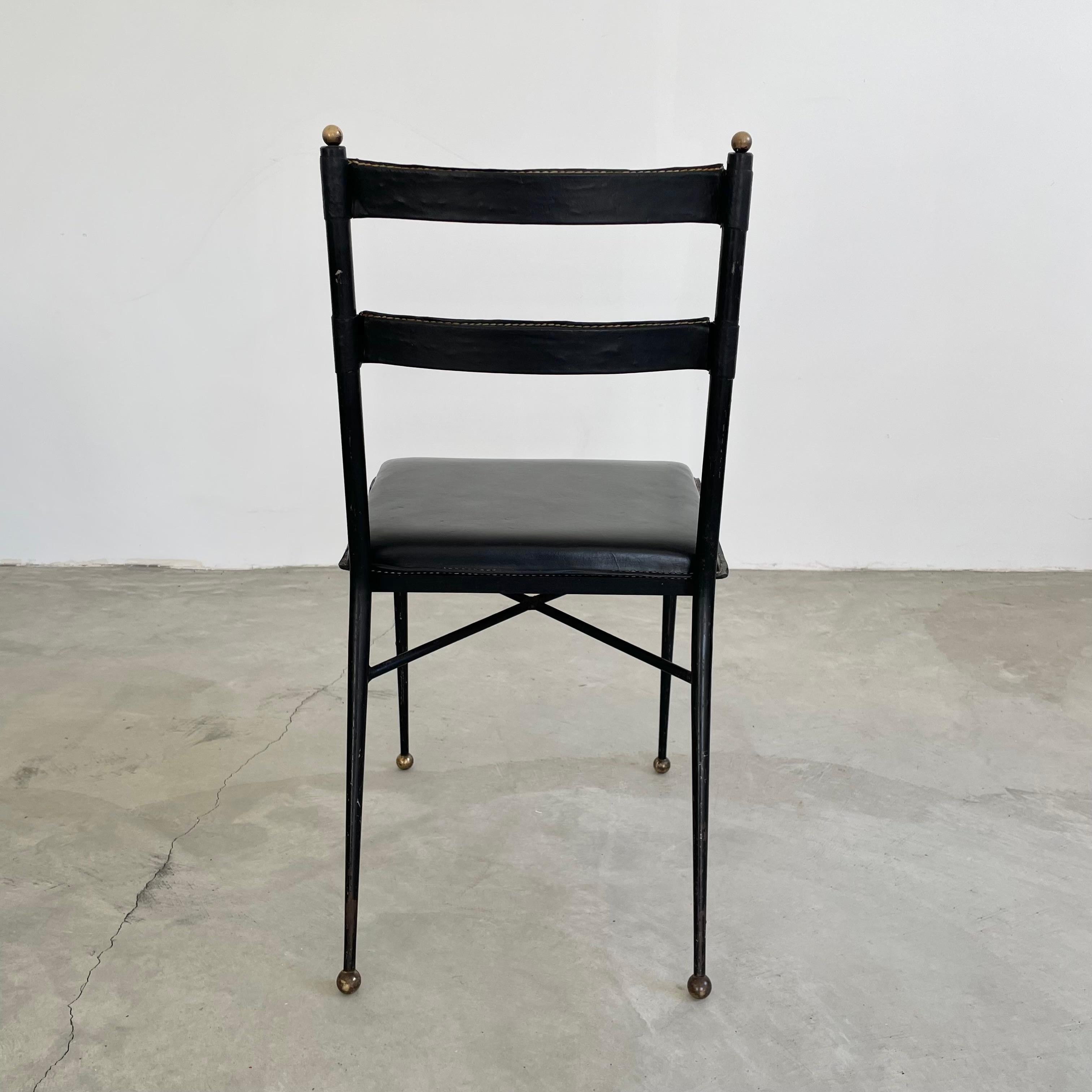 Jacques Adnet Leather Chair, 1950s France at 1stDibs