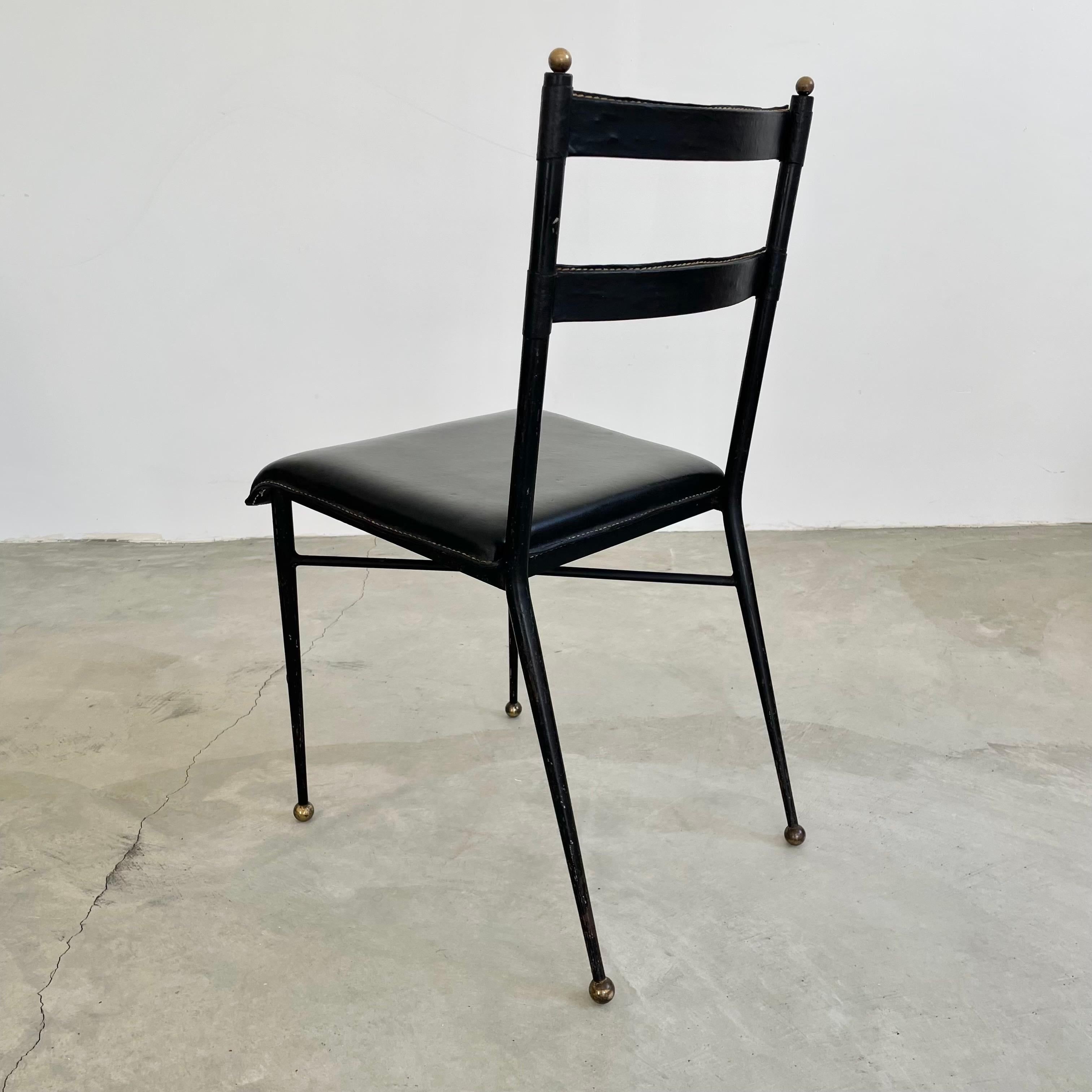 Jacques Adnet Leather Chair, 1950s France at 1stDibs