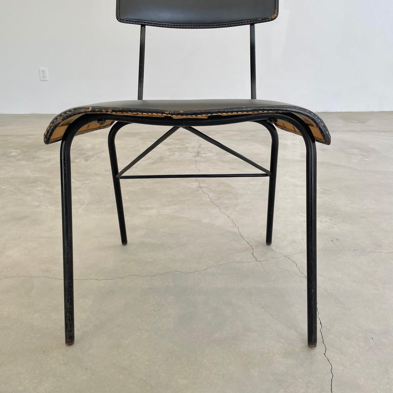 Jacques Adnet Leather Chair For Sale at 1stDibs
