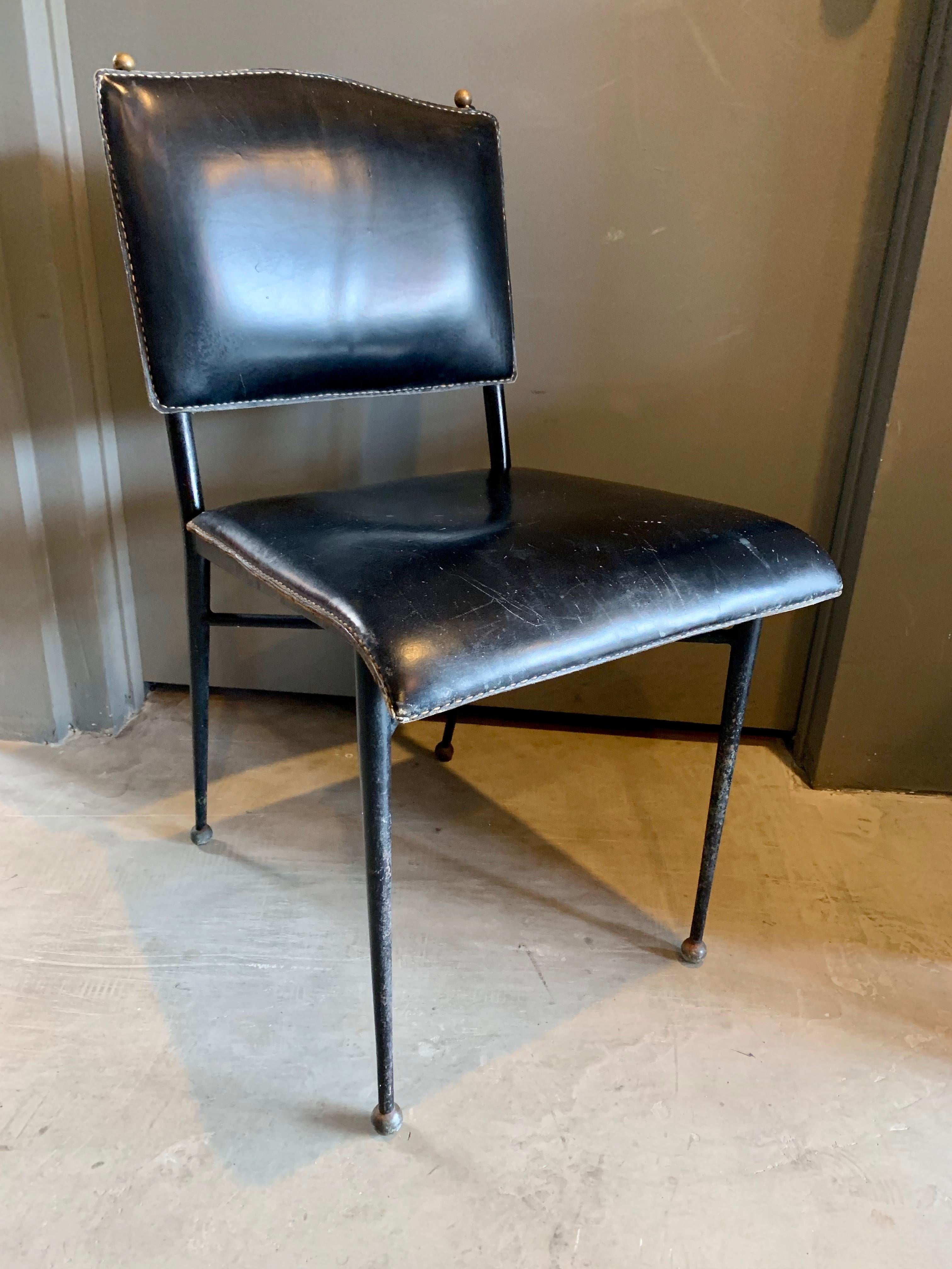 Jacques Adnet Leather Chair at 1stDibs | jacques adnet chair, jacques ...