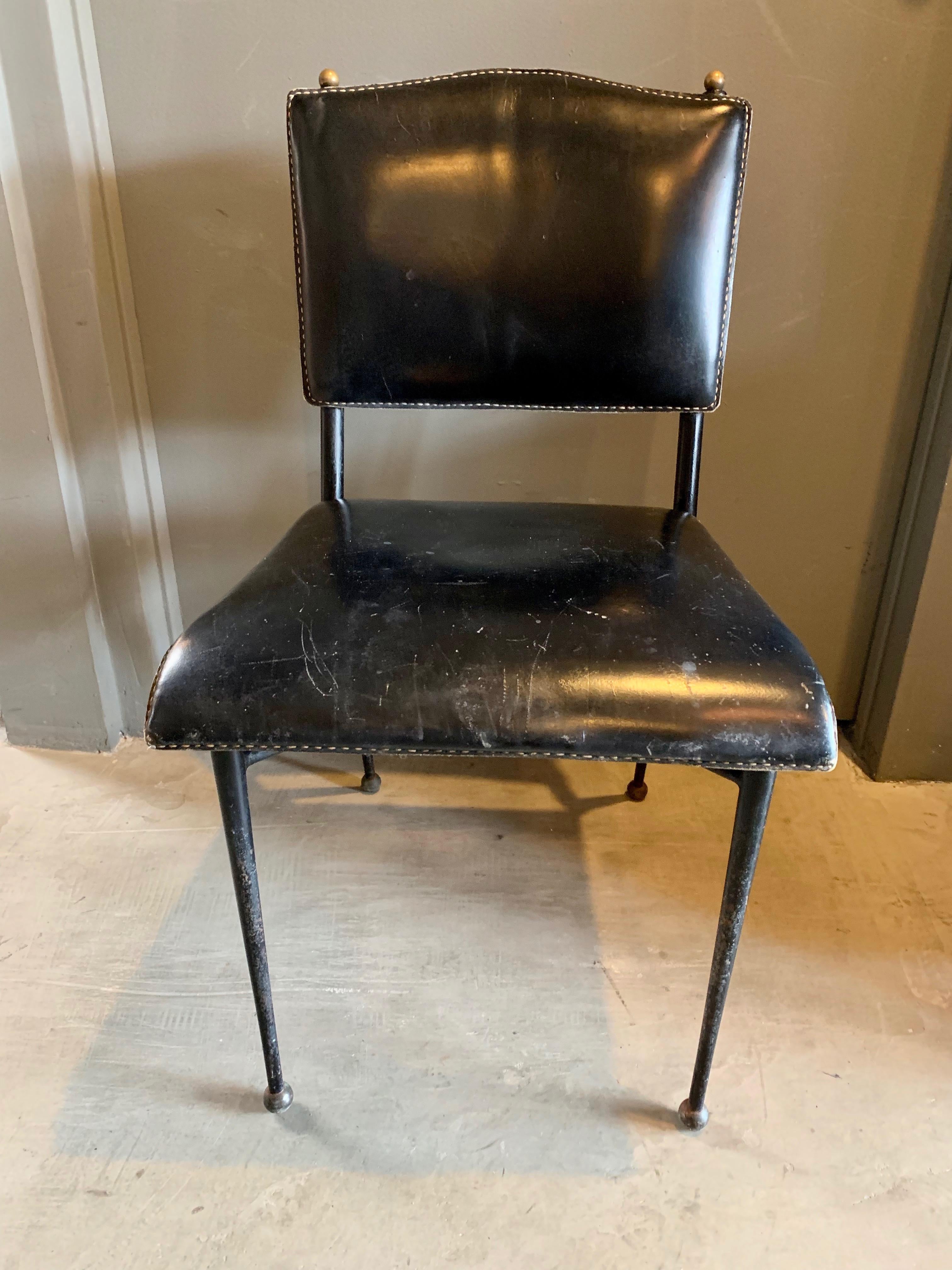 Jacques Adnet Leather Chair at 1stDibs | jacques adnet chair, jacques ...