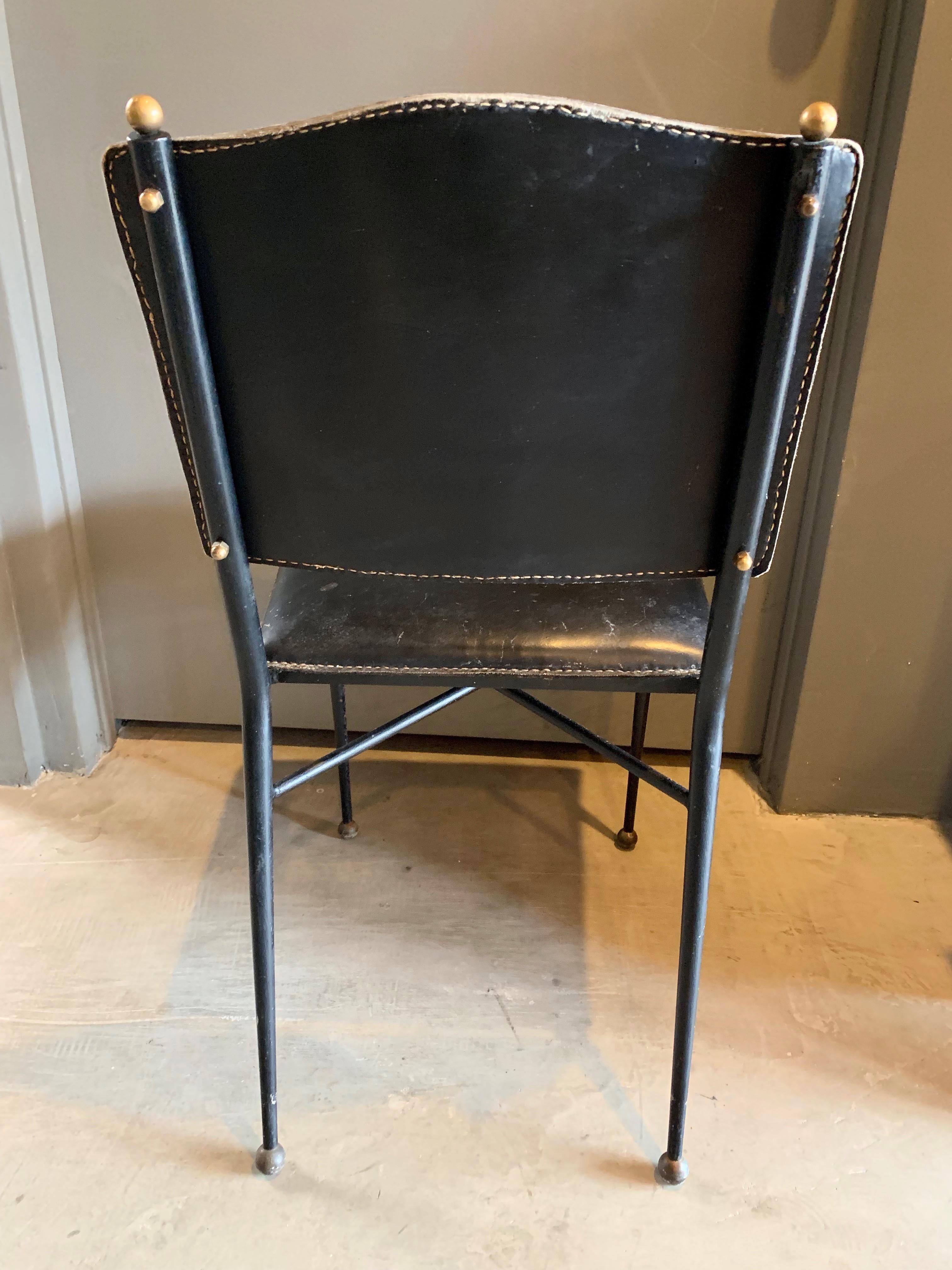 Jacques Adnet Leather Chair at 1stDibs | jacques adnet chair, jacques ...