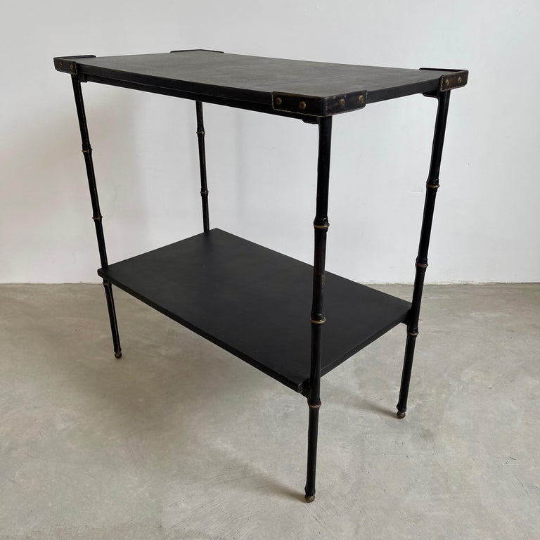 Jacques Adnet Leather Side Table, 1950s For Sale at 1stDibs