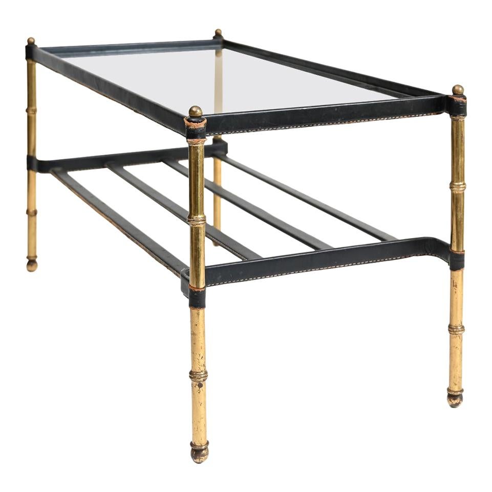 Fine and Rare Leather Coffee Table by Jacques Adnet at 1stDibs
