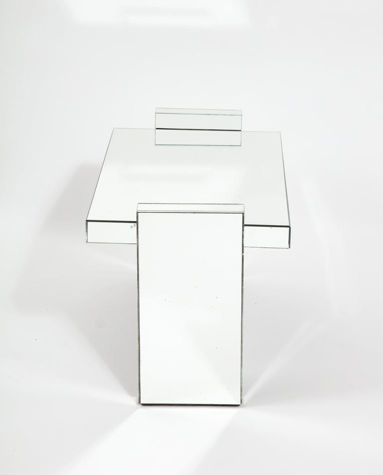 Jacques Adnet Mirrored Cocktail Table For Sale at 1stDibs