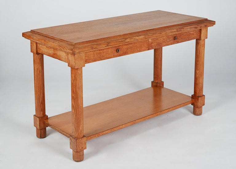Jacques Adnet, Neoclassically Inspired Oak Console Table, France ...