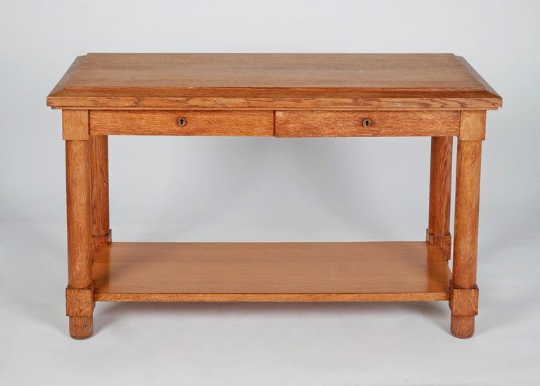 Jacques Adnet, Neoclassically Inspired Oak Console Table, France ...