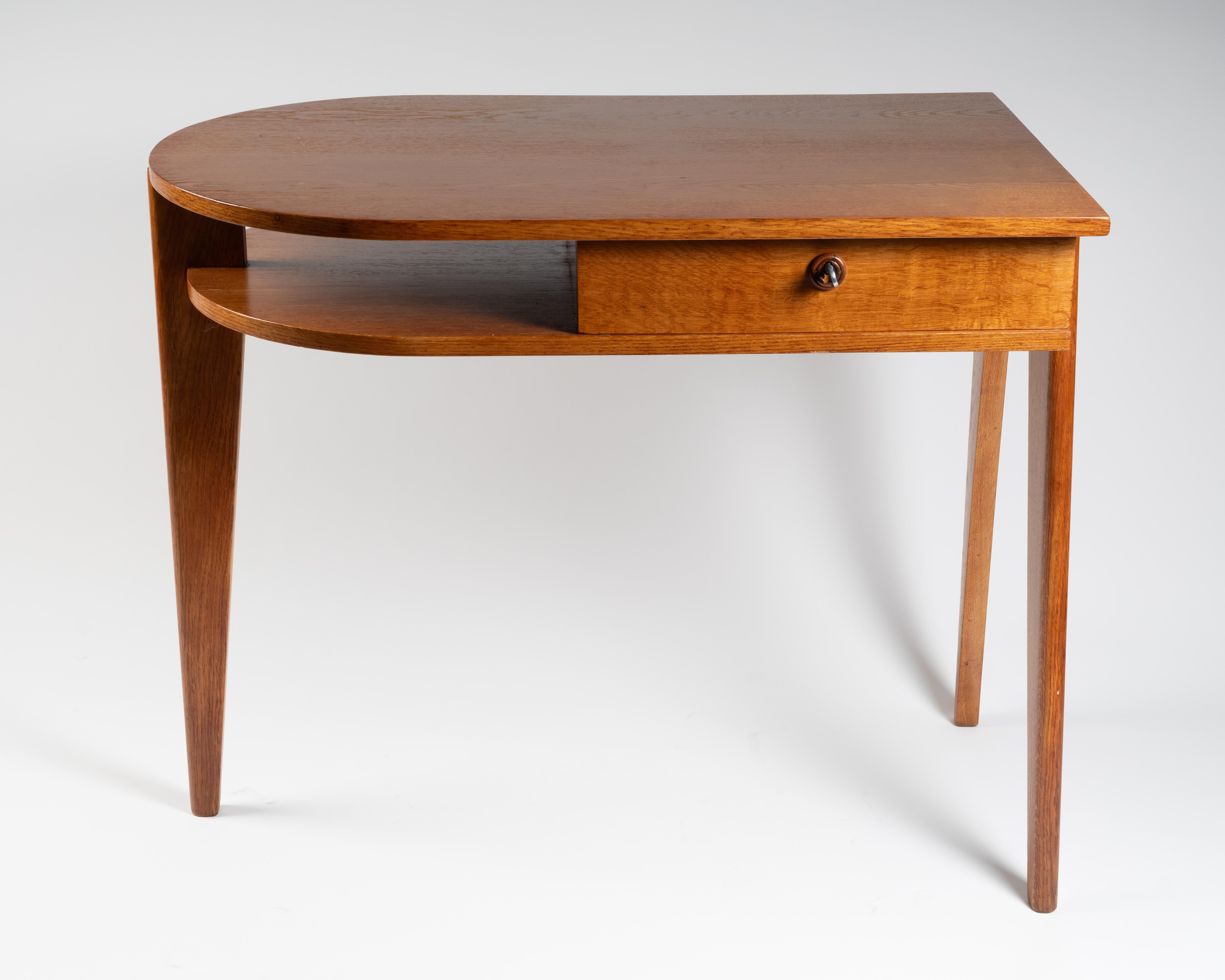 Jacques Adnet : Oak Tripod minimalist desk at 1stDibs