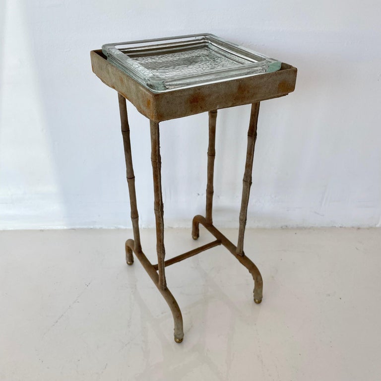 Jacques Adnet Suede Side Table at 1stDibs