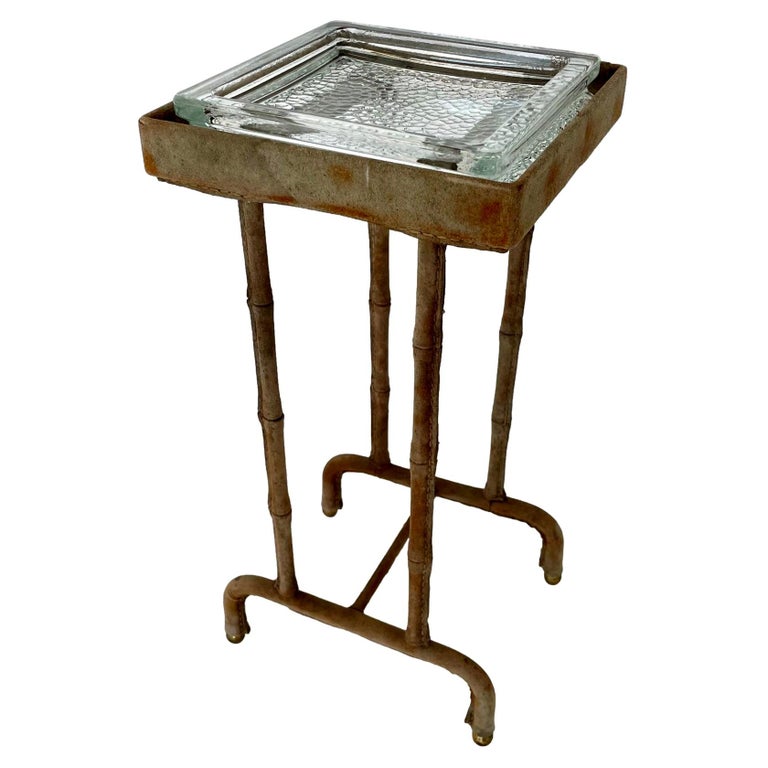 Jacques Adnet Suede Side Table at 1stDibs