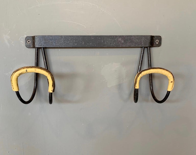 Jacques Adnet Yellow Leather Coat Rack at 1stDibs